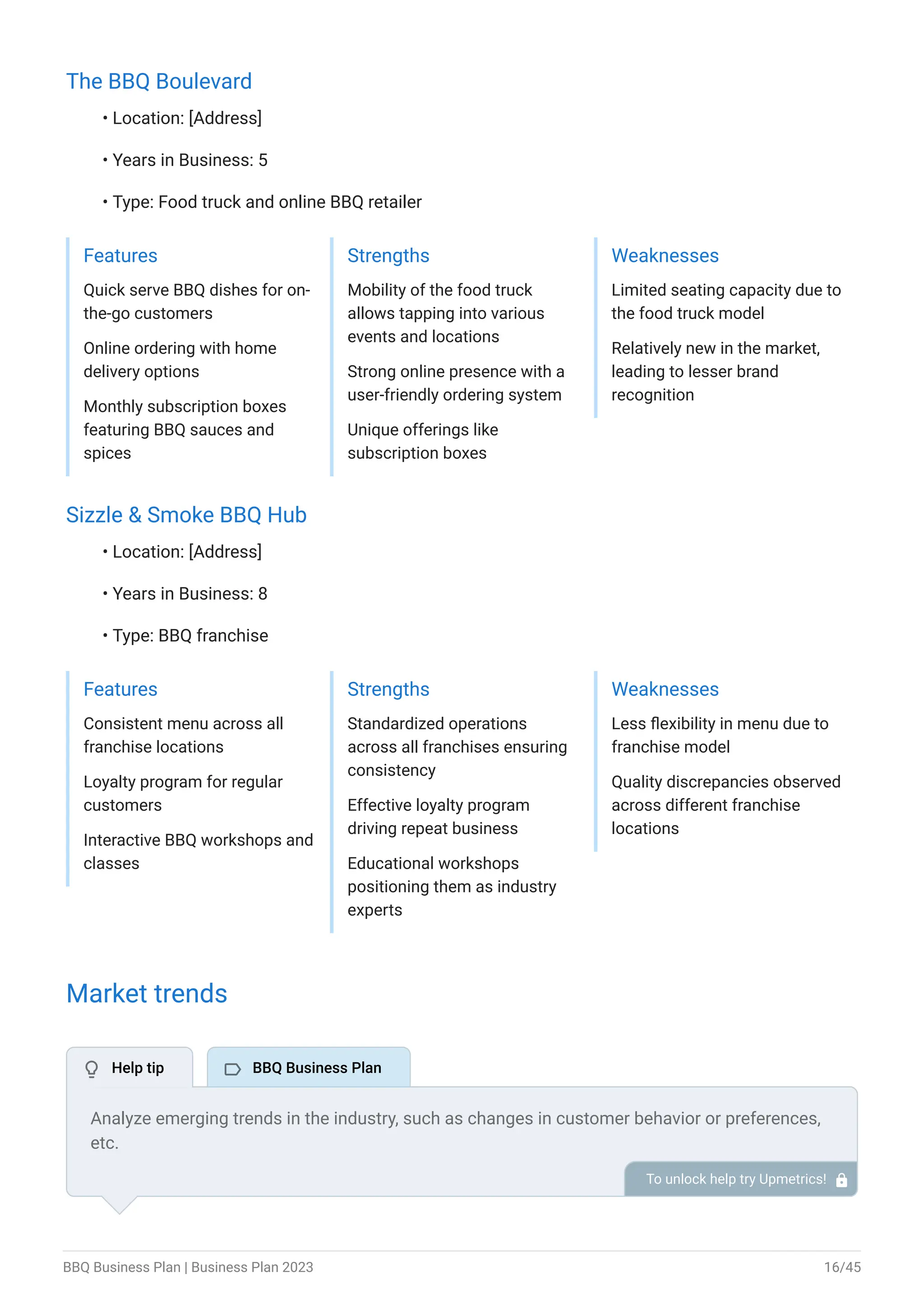 BBQ Business Plan Example Template | PDF