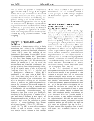 Bioinformatics Education in India | PDF