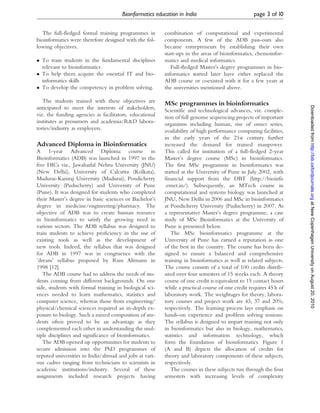 Bioinformatics Education in India | PDF