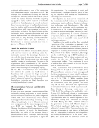 Bioinformatics Education in India | PDF