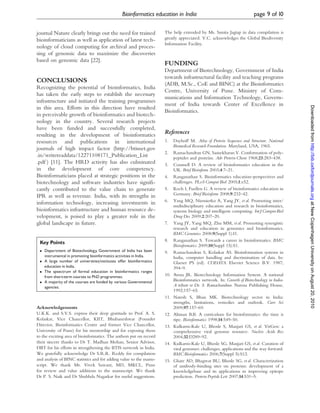 Bioinformatics Education in India | PDF