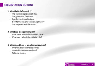 Introduction to Bioinformatics (UEB-UAT Bioinformatics Course - Session 1.1 - VHIR, Barcelona ...