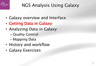 Introduction to Galaxy (UEB-UAT Bioinformatics Course - Session 2.2 - VHIR, Barcelona) | PDF
