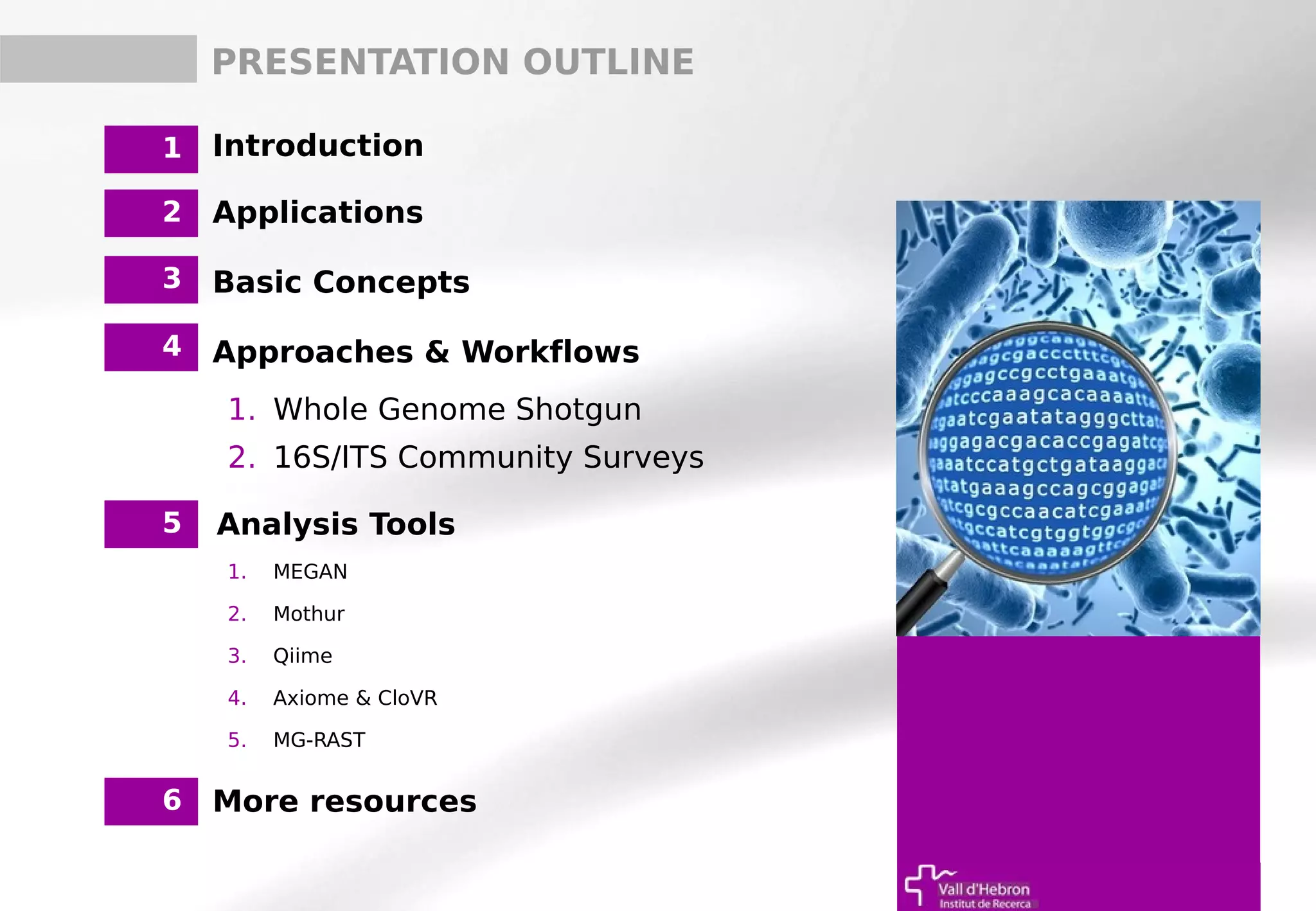 Introduction to Metagenomics. Applications, Approaches and Tools (Bioinformatics for Biological ...