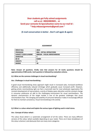 Bbr504 visual merchandise | DOCX