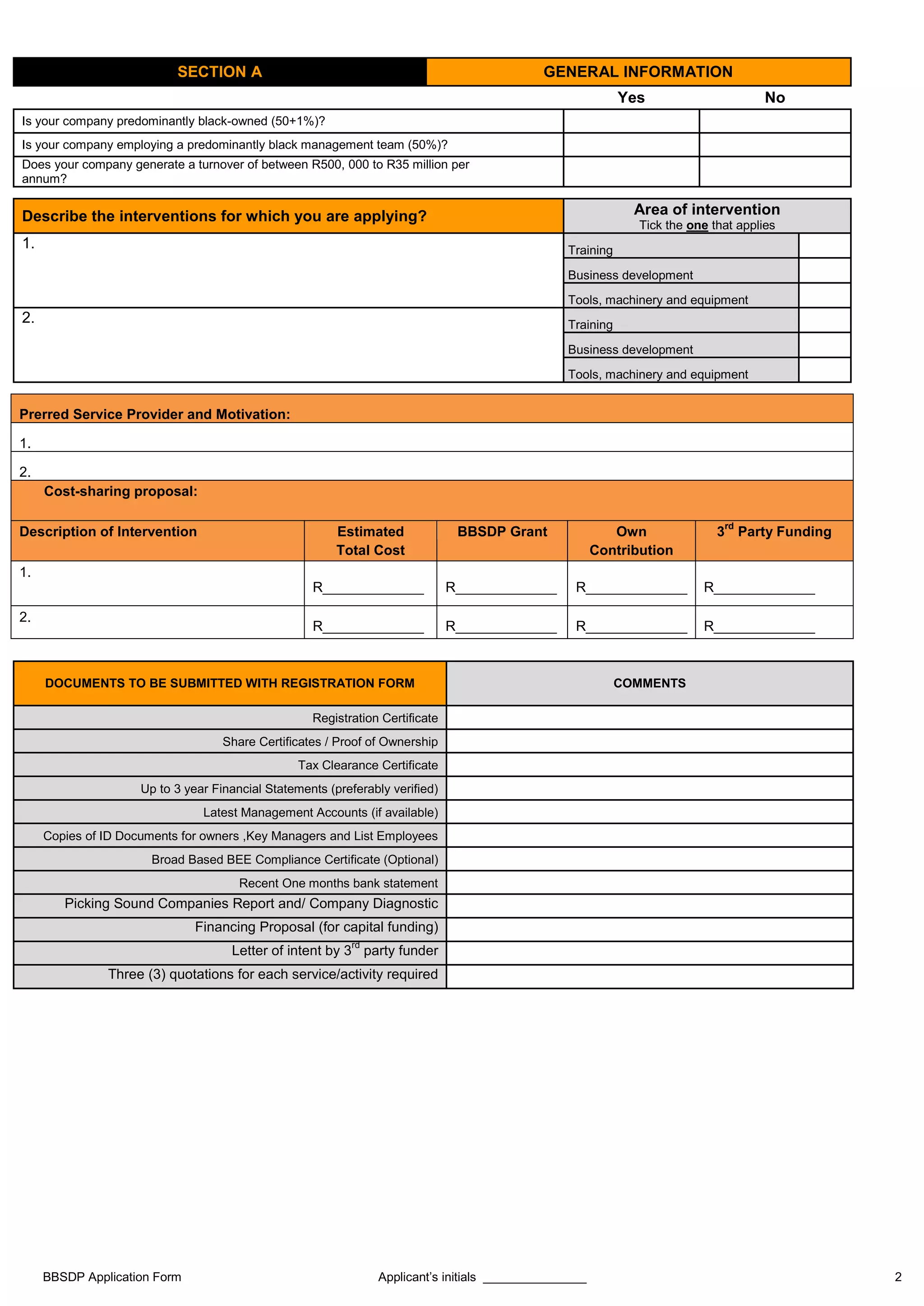 Bbsdp application form - | PDF