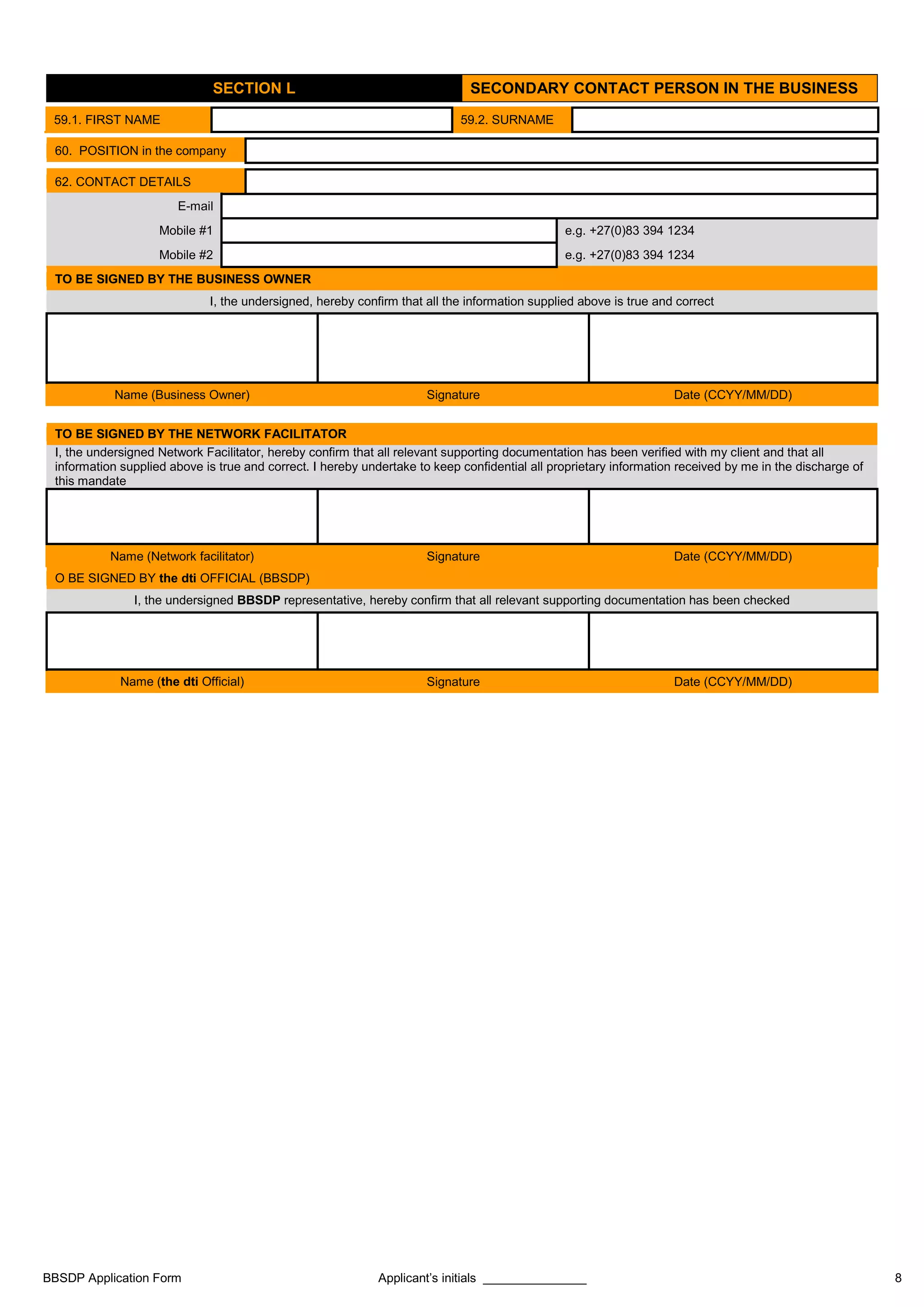 Bbsdp application form - | PDF