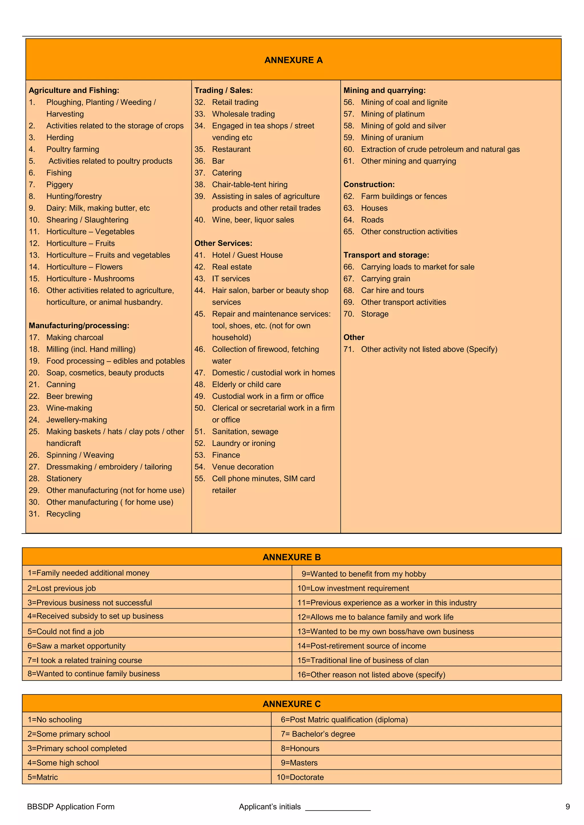 Bbsdp application form - | PDF