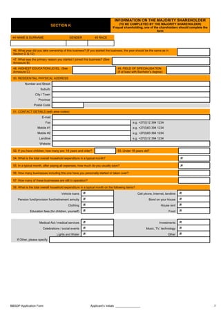 Bbsdp application form - | PDF