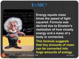 Albert Einstein Theory E=MC2 Interpretation | PPTX