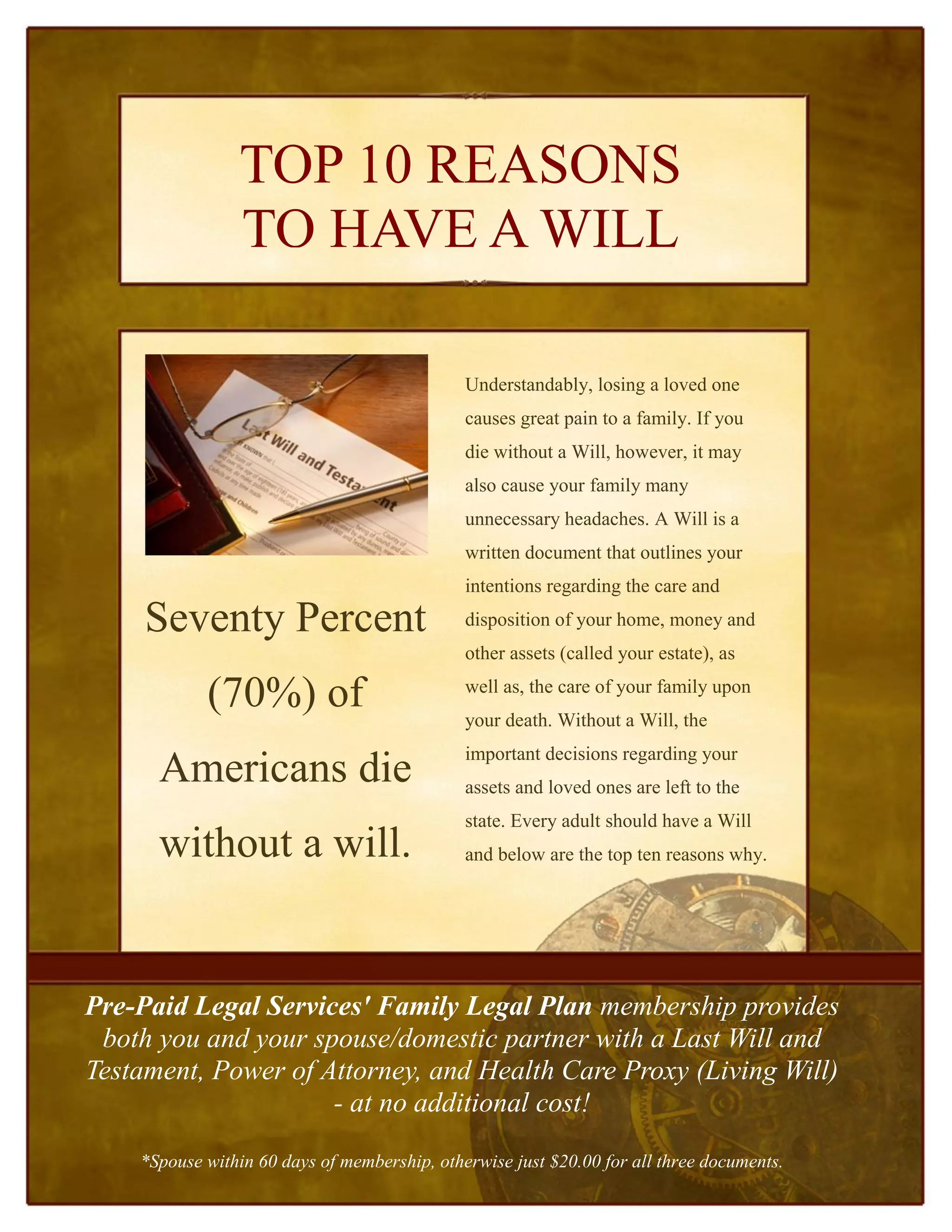 Top 10 Reasons To Have A Will | PDF
