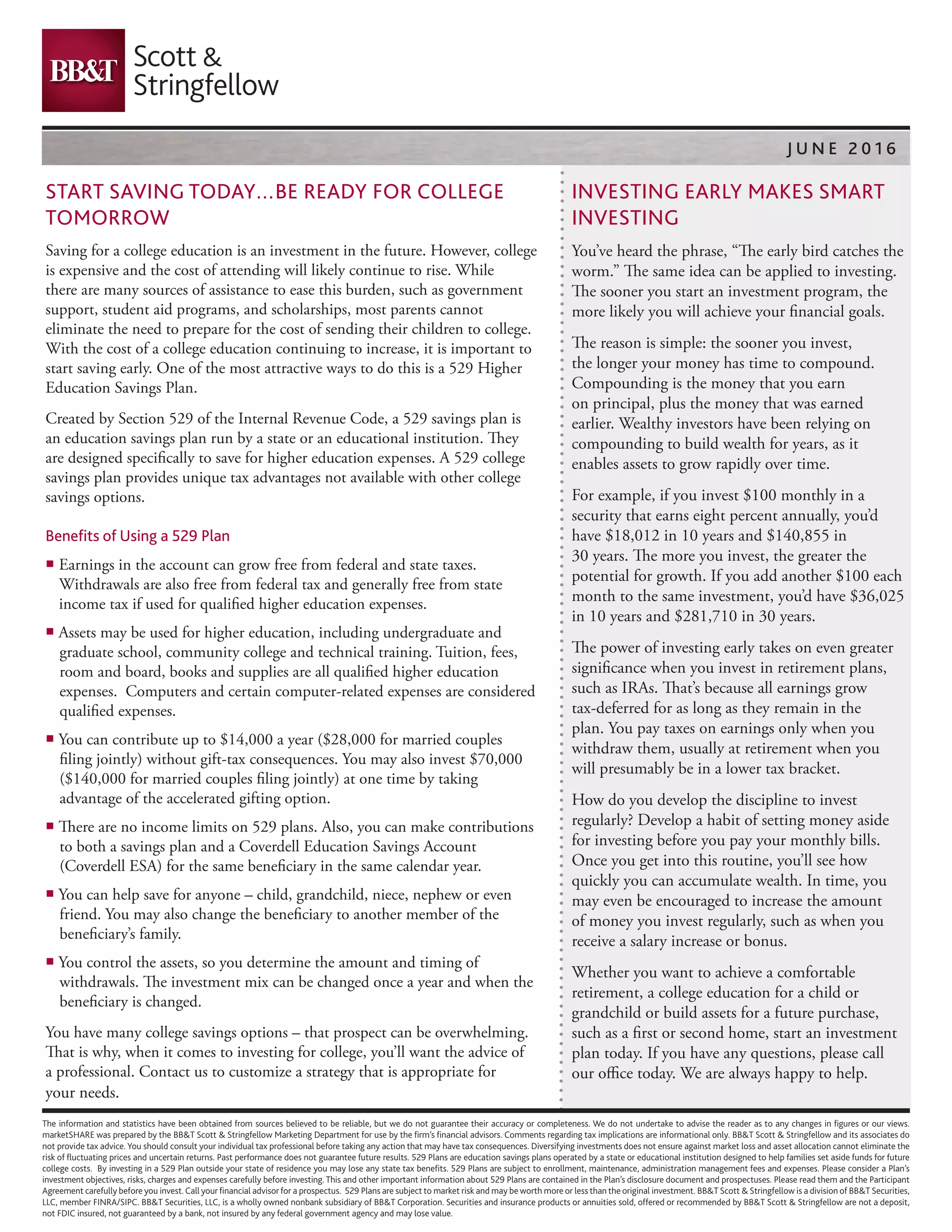 June MarketShare BB&T Scott & Stringfellow, The Tucker-Fontana Group | PDF