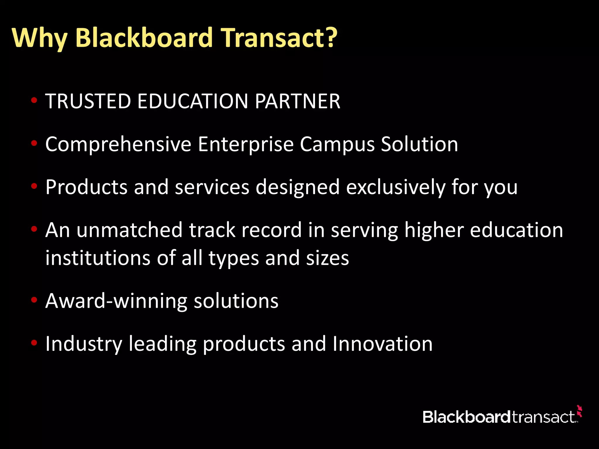 Bb Transact - The Unified Campus Card Solution - Paige Didier ...