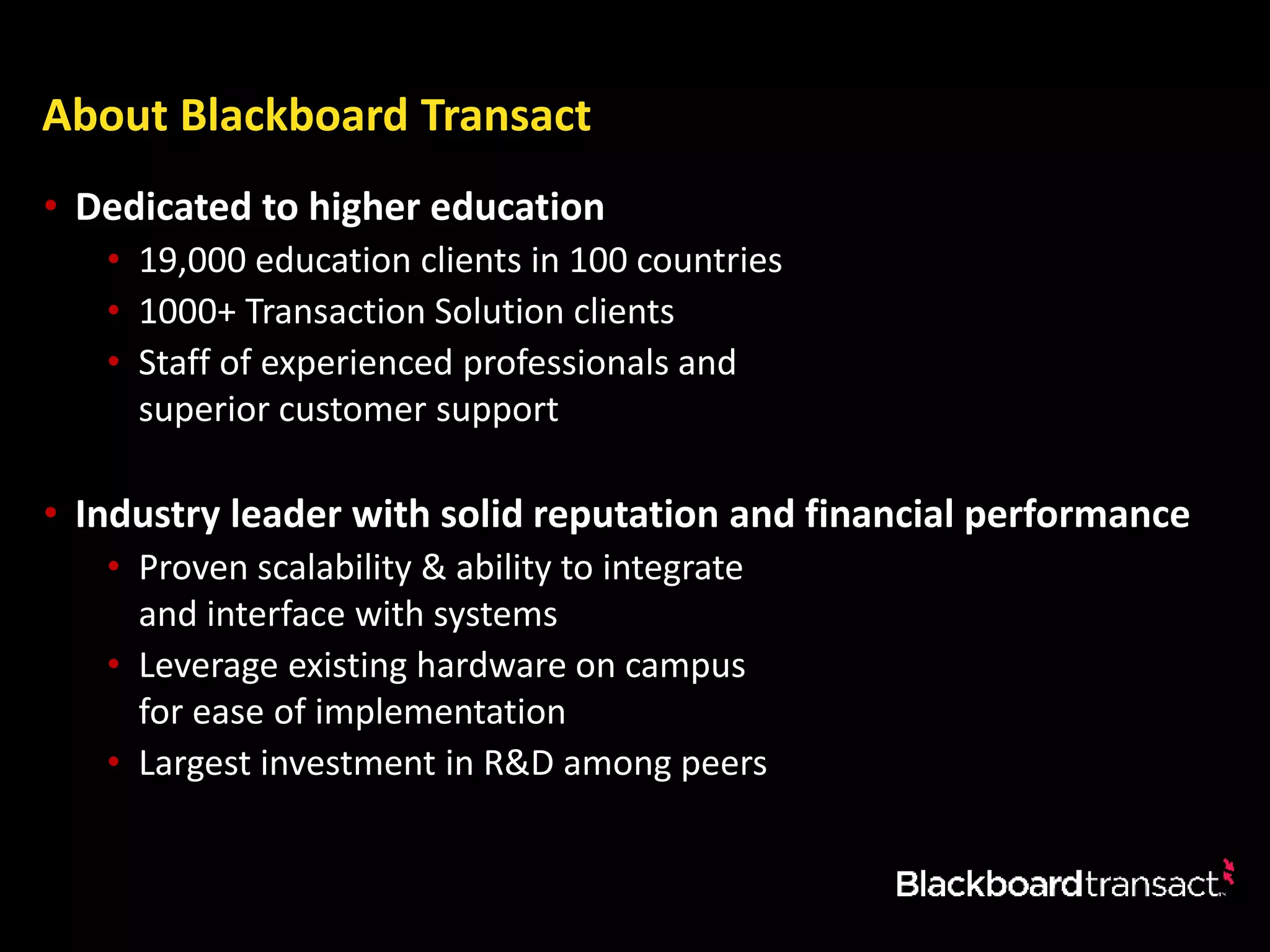 Bb Transact - The Unified Campus Card Solution - Paige Didier ...