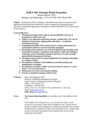 B bus 446 course description 2015 | PDF