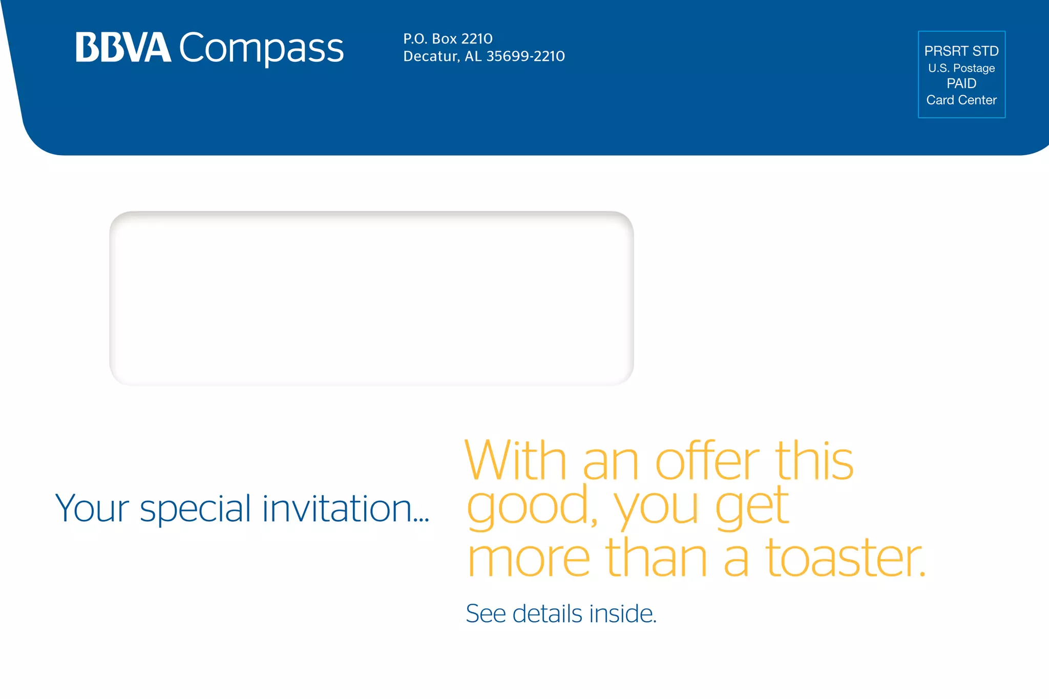 BBVA Compass Direct Mail Creative | PDF