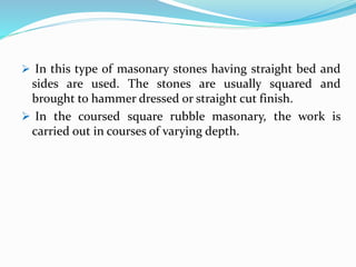 Masonry construction (Building Construction) | PPTX