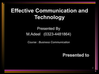 Effective Communication and Technology | PPT