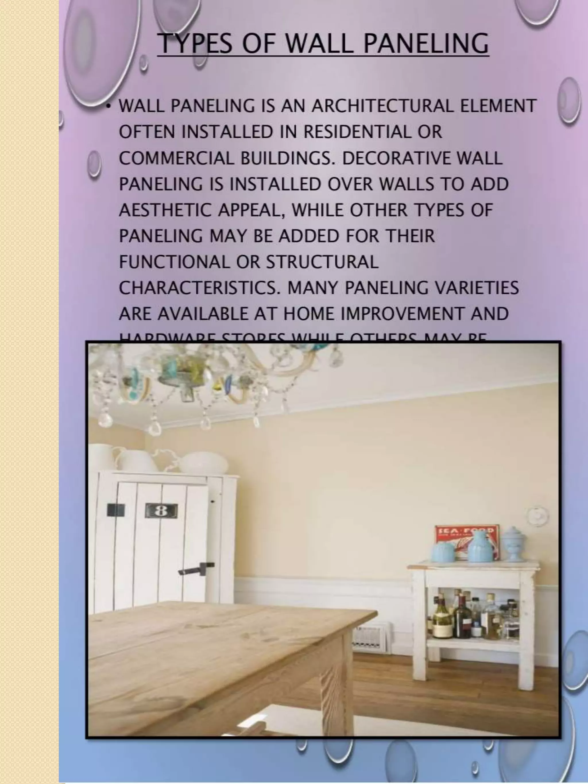 TYPES OF WALL PANELS. | PPTX