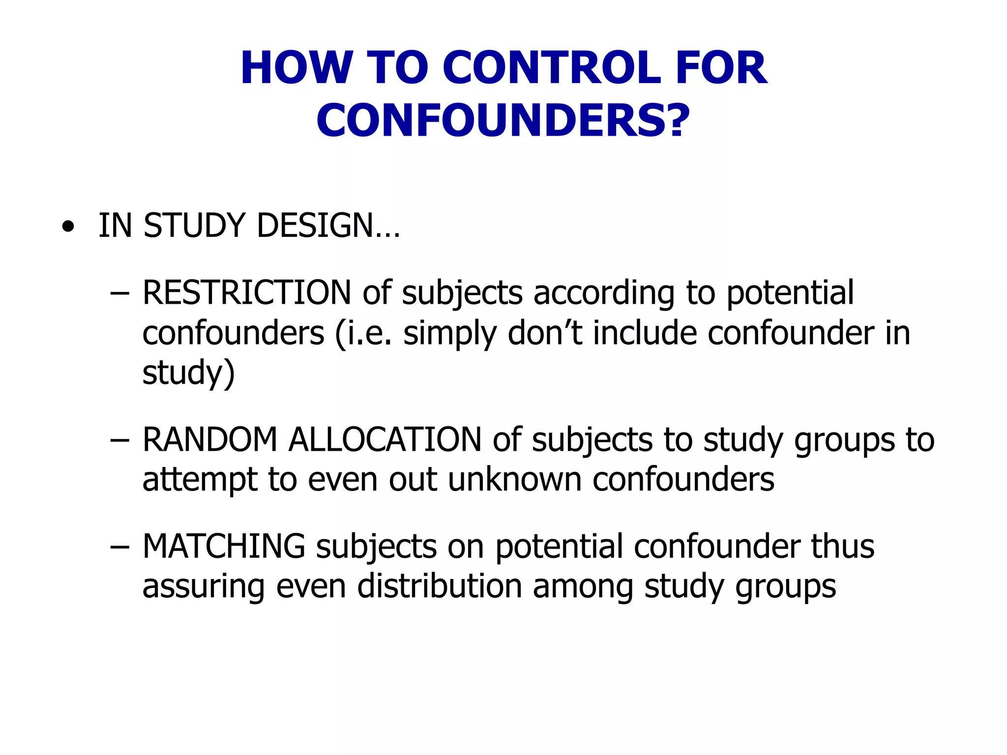 BIAS AND CHANCE AND CONFOUNDING | PPT
