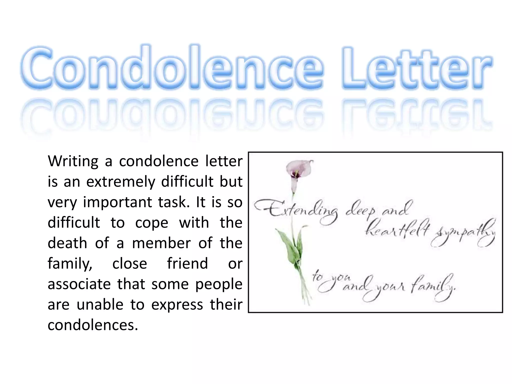 Condolence letter | PPTX