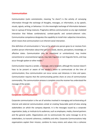 External communication Vodafone | PDF