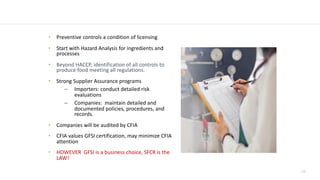 Safe Food for Canadians Regulations (SFCR) | PDF