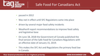 Safe Food for Canadians Regulations (SFCR) | PDF