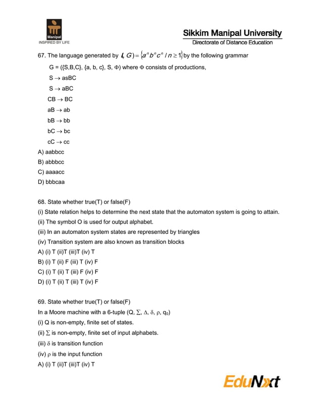 Bc0052 theory of computer science-mqp | PDF | Physics | Science