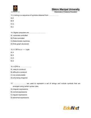 Bc0052 theory of computer science-mqp | PDF | Physics | Science