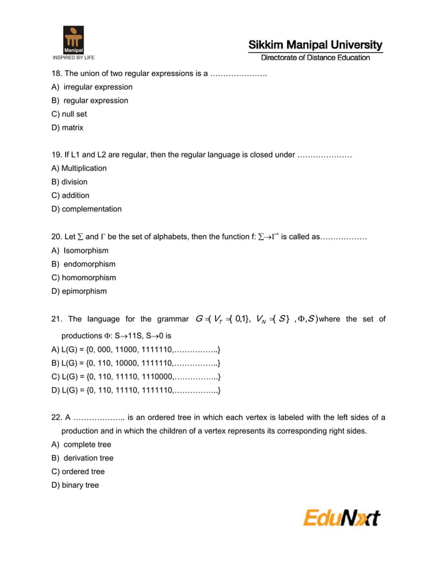 Bc0052 theory of computer science-mqp | PDF | Physics | Science