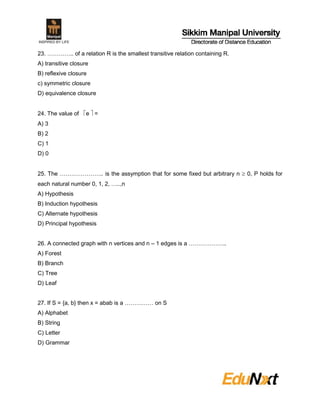 Bc0052 theory of computer science-mqp | PDF | Physics | Science
