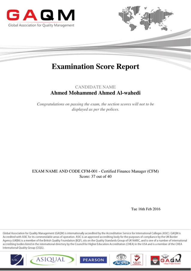 CFM certificate | PDF