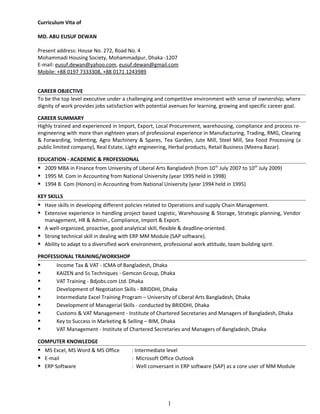 CV_Md. Abu Eusuf Dewan | DOC