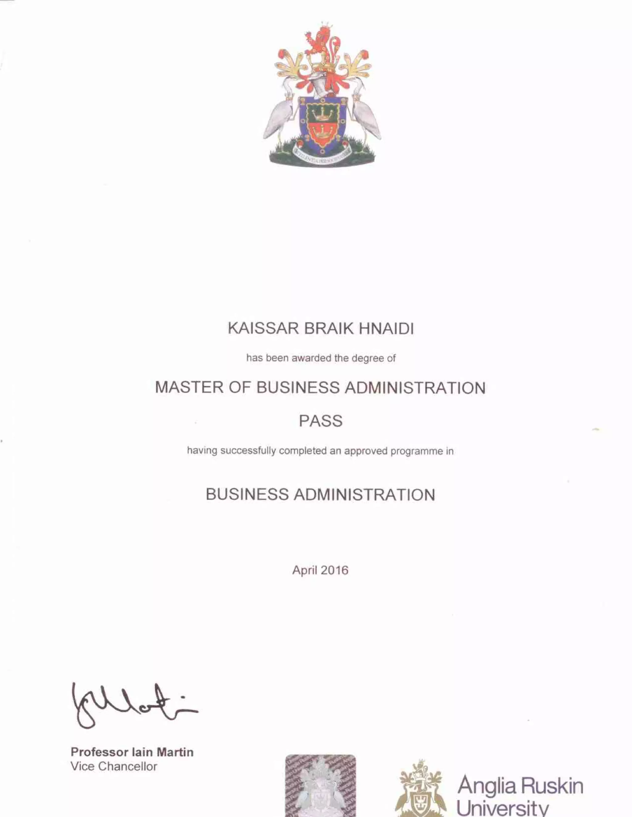 ARU certificate & transcript | PDF