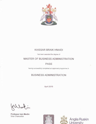 ARU certificate & transcript | PDF