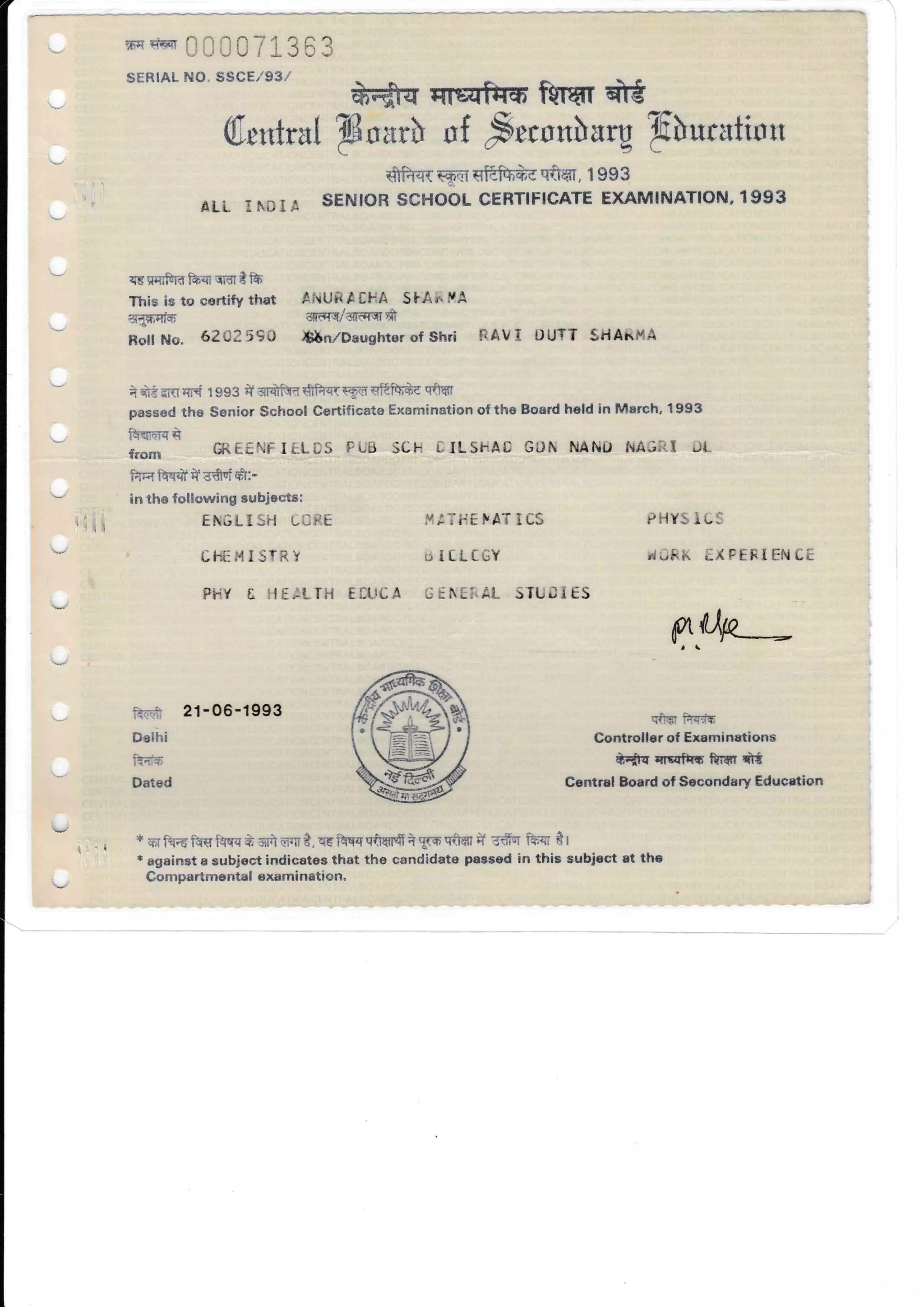 AnuradhaNath_Year 12_Certificate | PDF