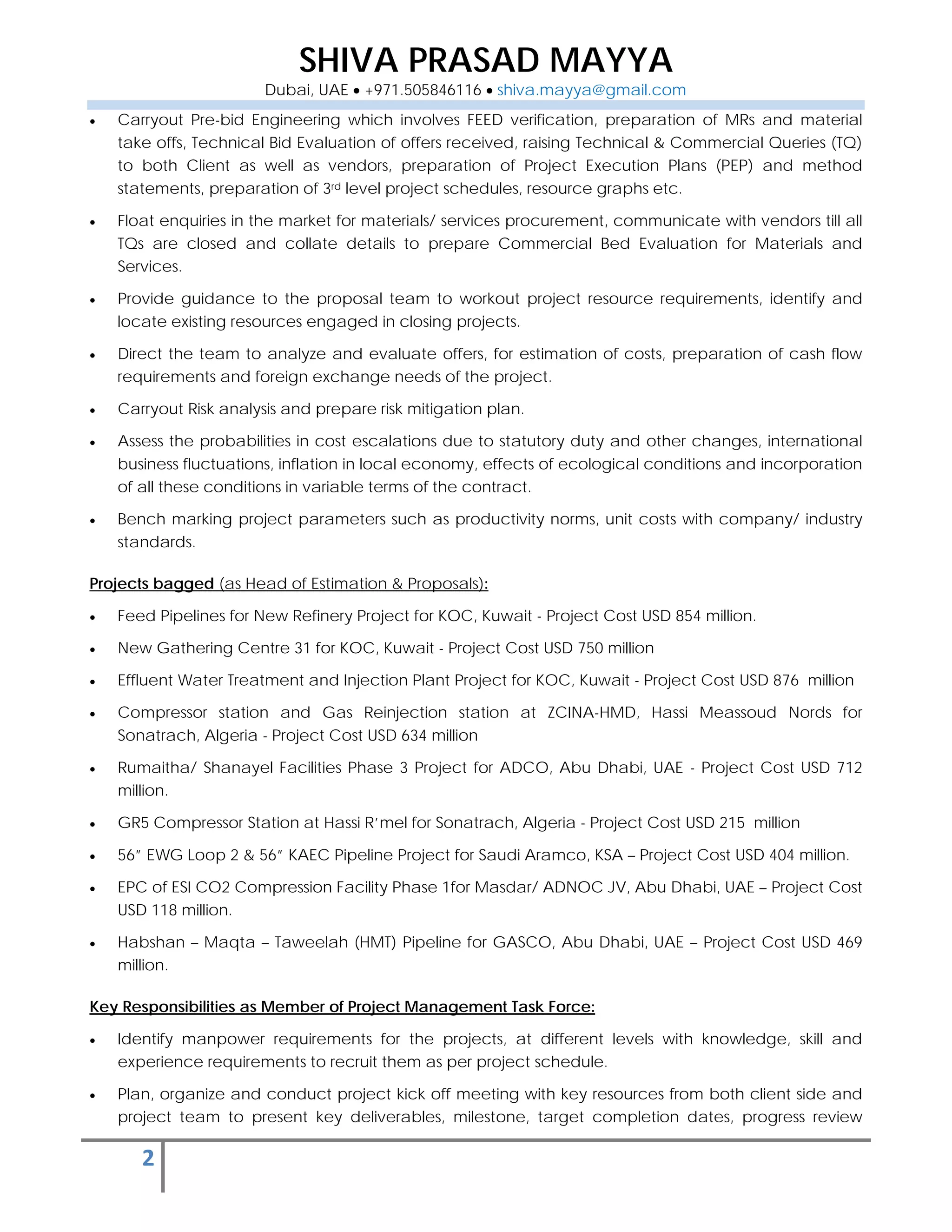 Shiva Prasad Mayya - CV | PDF