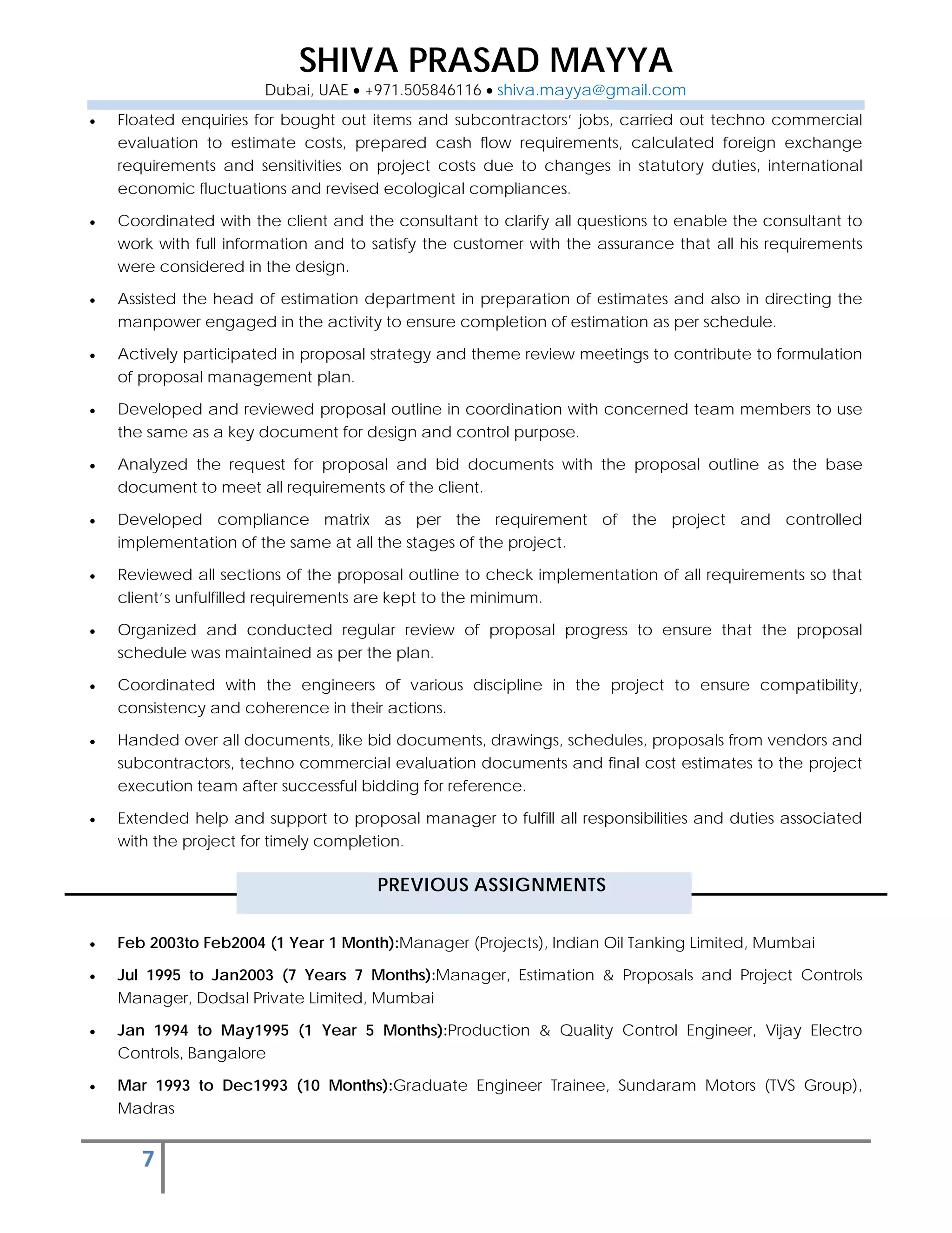 Shiva Prasad Mayya - CV | PDF