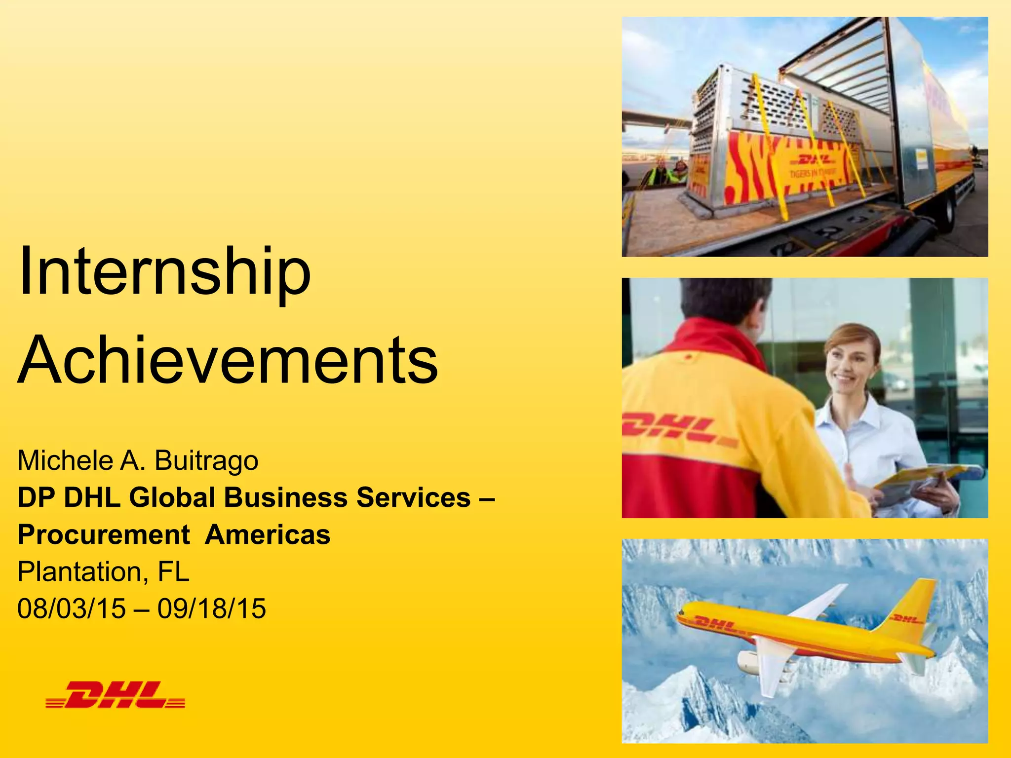 DHL Internship Achievements | PPTX