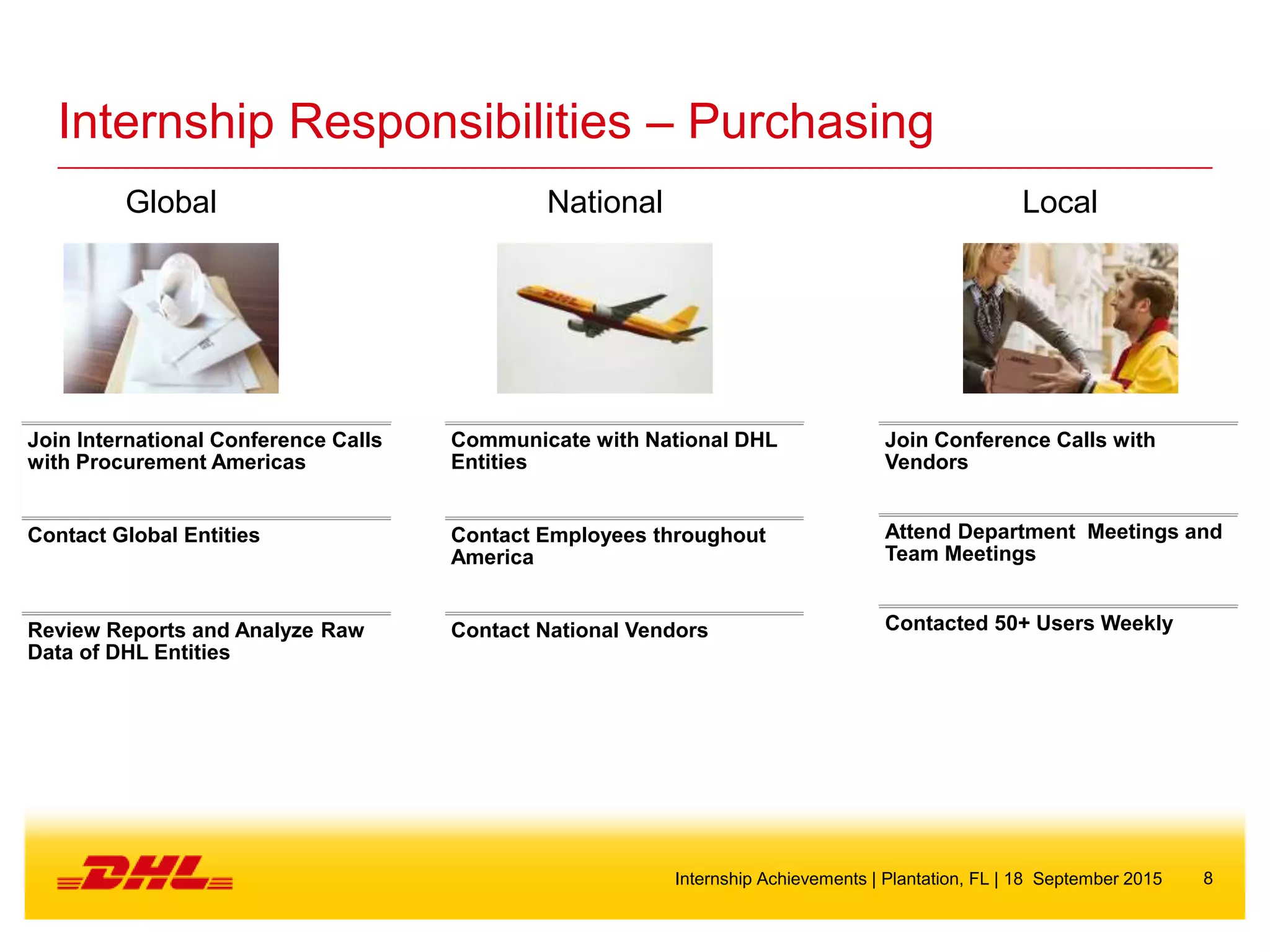DHL Internship Achievements | PPTX