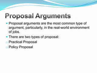 Proposal Arguments | PPTX