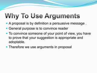 Proposal Arguments | PPTX