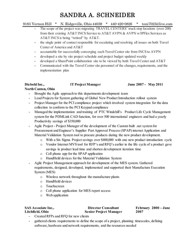 Sandra.Schneider(PM) Resume 11-15 | PDF