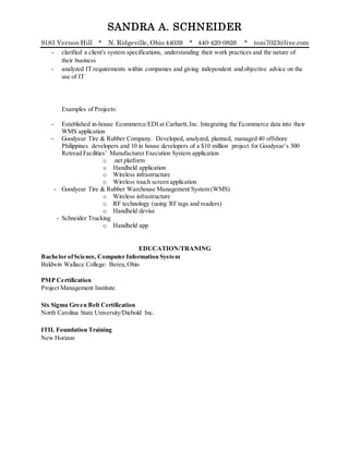 Sandra.Schneider(PM) Resume 11-15 | PDF