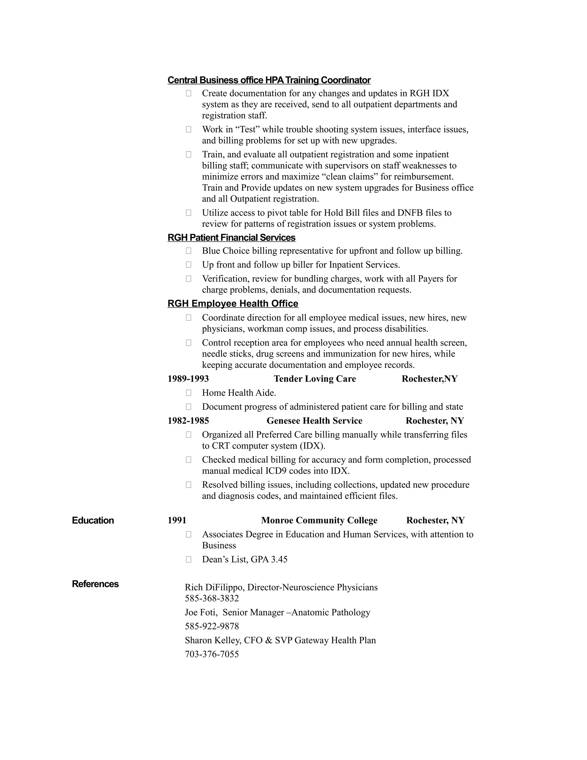Mary McKeon RRH Resume | RTF