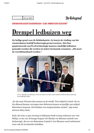 2015 07 23 Telegraaf_Drempel ledbuizen weg | PDF | Free Download