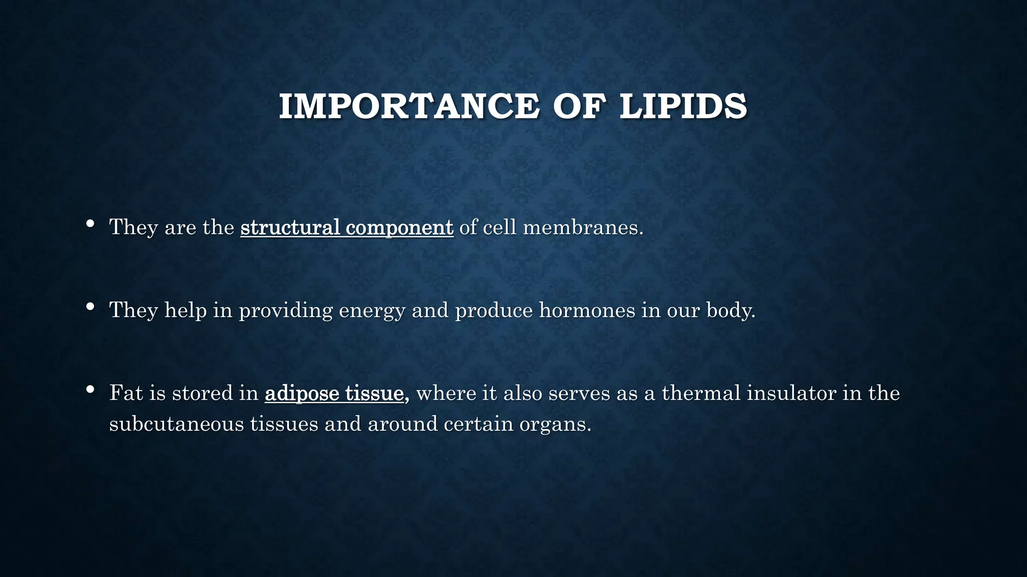 Lipids biomolecule importance of lipids | PPTX