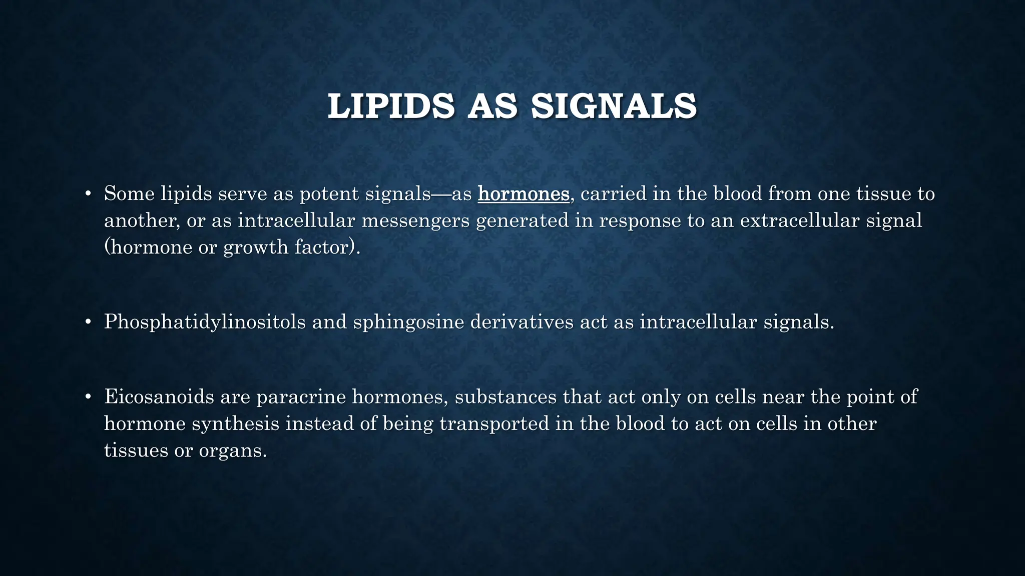 Lipids biomolecule importance of lipids | PPTX