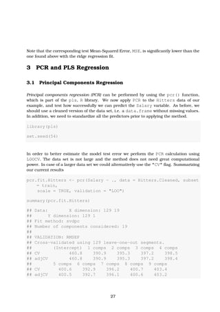 Linear Model Selection and Regularization (Article 6 - Practical exercises) | PDF